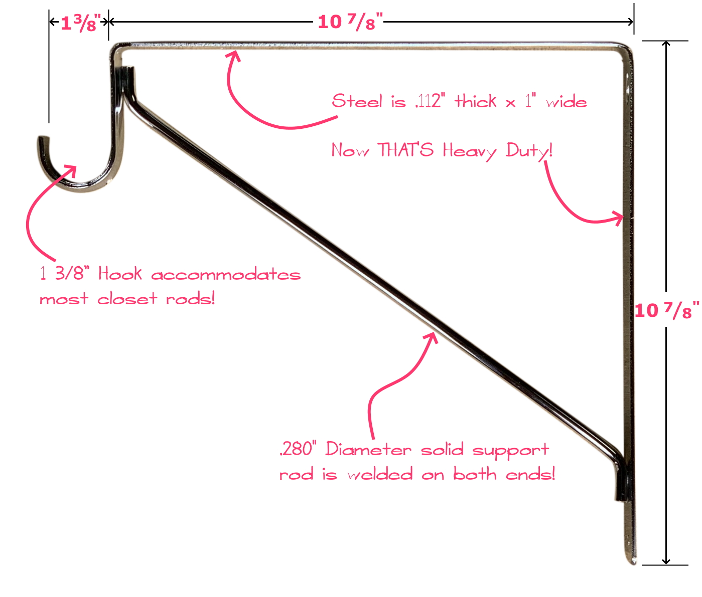 HOME CLOSET Round Rods Chrome Fixed Closet Shelf Bracket For HOME CLOSET Round Rods Chrome Fixed Closet Shelf Bracket For